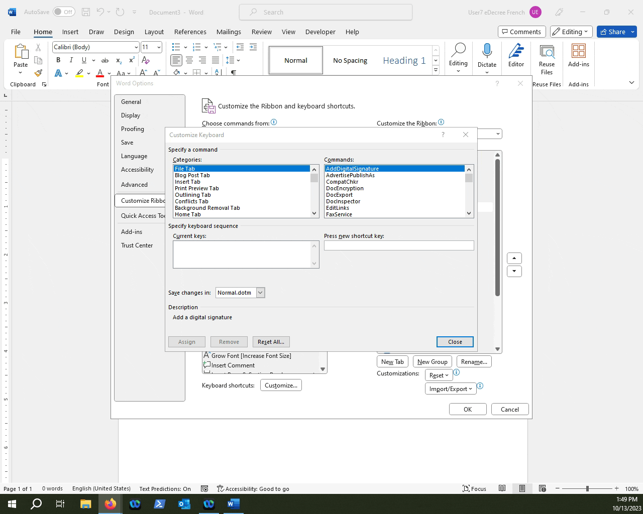 How can I create Custom Keyboard Shortcuts in Word?